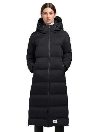 Khujo Damen Wintermantel warmer Steppmantel lang mit Kapuze Larea3-YM Black Gr. L