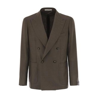 Tagliatore Homme, Vestes, Brun, Taille: M Double-Breasted Wool Blend Blazer