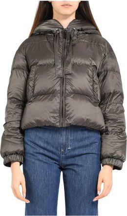 Max Mara Femme, Vestes, Gris, Taille: 38 FR Veste Courte Matelassée en Duvet
