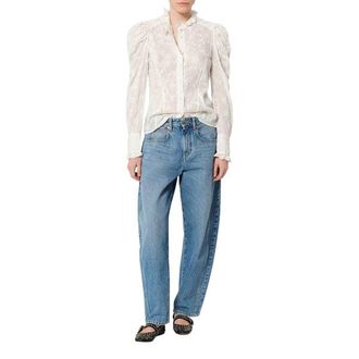 Isabel Marant Blouse Zorica &agrave; broderies en soie et coton