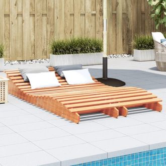 vidaXL Vidaxl - Chaises longues lot de 2 cire marron bois massif de pin