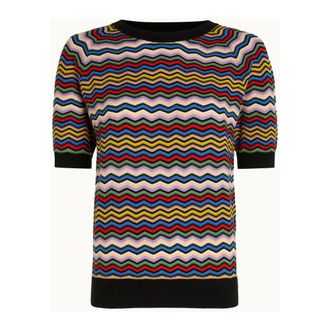 King Louie Retro Zigzag Stricktop - - Knitwear - Damen - Mehrfarbig - XS