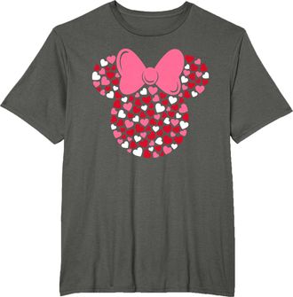 Disney Minnie Mouse Icon Pink Hearts Valentines Day T-Shirt