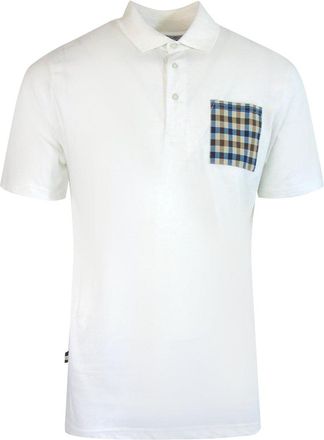 Aquascutum Active Beach Sailor Check Polo Optisches Wei&szlig;es Polohemd