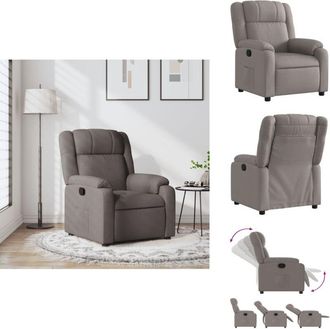 vidaXL Fauteuil inclinable Taupe Tissu - Fauteuil Inclinable - Fauteuils Inclinables - Fauteuil - Fauteuil Inclinable Pour Personnes Âgées
