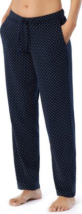 Schiesser Damen Schlafhose Lang Baumwolle Gemustert - Mix + Relax Pyjamaunterteil, Dunkelblau-gem._179271, 44 EU