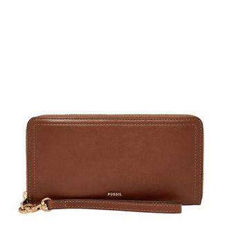 Fossil Womens Logan Zip Around Clutch - Brown