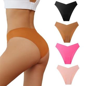Generic Culottes de bikini pour femmes - Sous-v&ecirc;tements extensibles sans couture - Sous-v&ecirc;tements invisibles et respirants - Coupe en V - Hipster dentra&icirc;nemen
