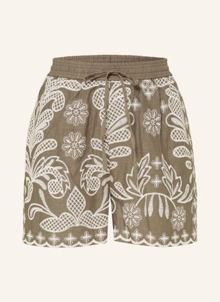 Mrs & Hugs Mrs & Hugs Shorts Mit Leinen gruen