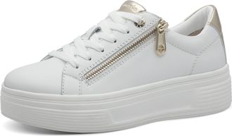 Tamaris Comfort Damen Plateau Sneaker mit Rei&szlig;verschluss Low Top, Wei&szlig; (White Nappa), 39 EU
