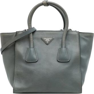 Prada Hobo Bags - Glace Calf Twin Pocket Satchel - Gr. unisize - in Grau - f&uuml;r Damen