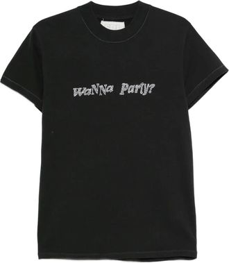 ERL T-Shirt mit Kristallen - Schwarz