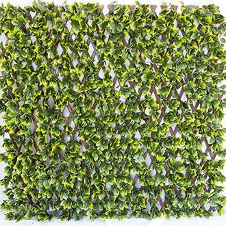 Tenax Divy 3D Trellis 100x200 cm Gr&uuml;n/Braun, synthetische Hecke auf dehnbarer Tragstruktur aus PVC