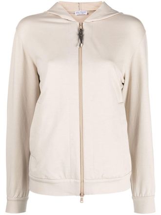 Brunello Cucinelli Kapuzenjacke mit Rei&szlig;verschluss - Nude