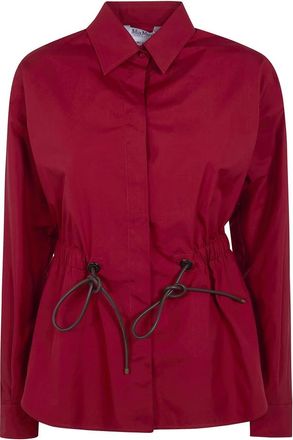 Max Mara Femme, Blouses et Chemises, Rouge, Taille: 40 FR Tazzina Chemise Classique en Popeline de Coton