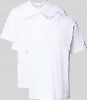 Schiesser T-Shirt mit geripptem V-Ausschnitt