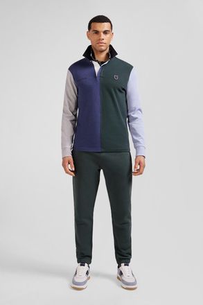 Eden Park Maillot Manches Longues Colorblock En Coton Vert Coupe Regular