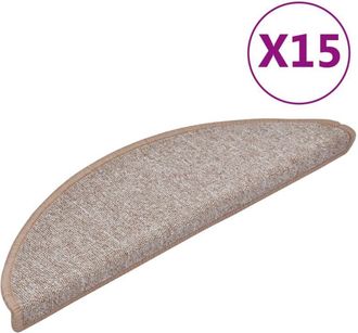 vidaXL Stufenmatten 15 Stk. 56x17x3 cm Hellbraun Halbrund Vidaxl