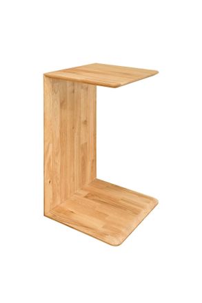 home24 Beistelltisch, Eiche, Holz, Wildeiche, massiv, rechteckig, Wange, Bodenplatte, 38x60x35 cm, einfacher Aufbau, Wohnzimmer, Wohnzimmertische, Beistellti
