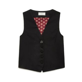 Maliparmi Maliparmi, Femme, Vestes, Noir, Taille: 42 FR Gilet Tailleur en Laine