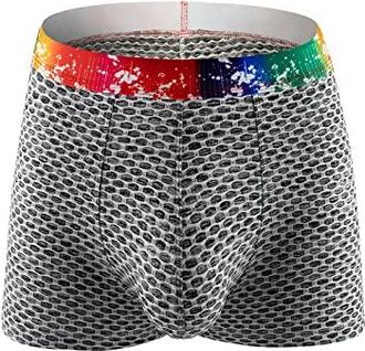 Generic Boxers respirants pour homme - Taille &eacute;lastique - Avec imprim&eacute; arc-en-ciel - Sous-v&ecirc;tements r&eacute;tro confortables et doux - Sous-v&ecirc;tements &eacute;l&eacute;gants pour 