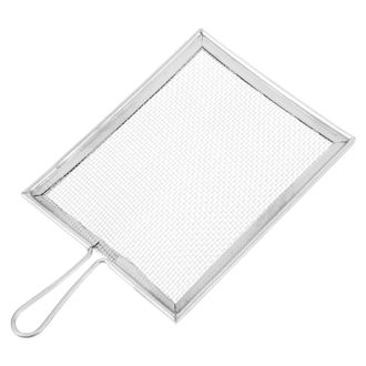 Lurrose VANZACK Edelstahl Bodensieb mit Griff Feines Maschensieb als Töpferwerkzeug zur Schlammfilterung Robustes Rechteckiges Gartensieb für Tonarbeiten Prak