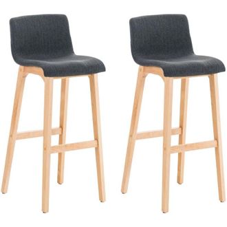 Clp R&eacute;glez 2 tabourets Hoover en tissu de nature gris scur