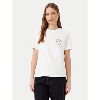 Vila T-Shirt Sybilla 14103247 Wei&szlig; Regular Fit