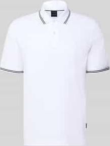 Bugatti Slim Fit Poloshirt mit Label-Stitching