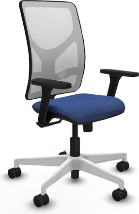 Piqueras y Crespo Ergonomischer Stuhl mit 3D-Armen, h&ouml;henverstellbare Lendenwirbelst&uuml;tze, ausgestattet mit 3-fach verstellbarer Neigung und Schneideschaum, Wei&szlig;/Marineb