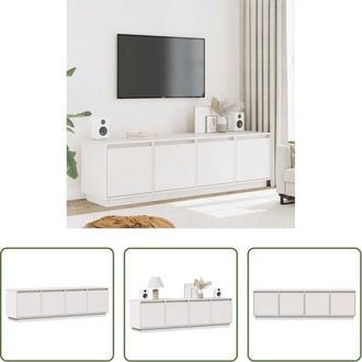 vidaXL vidaXL Stauraum TV - TV-Schrank Wei&szlig; 156x37x45 cm Massivholz Kiefer