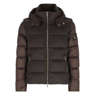 Moorer Doudoune &agrave; capuche Casciano SE9 - Homme - Vestes - Brun - Taille: L