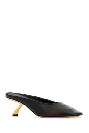 Ferragamo Womens Safi 55 Mule Black Leather Heels