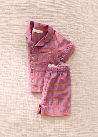 Mango Pyjama enfant deux pi&egrave;ces &agrave; carreaux color&eacute;s lilas - Home - 18-24 mois - MANGO HOME