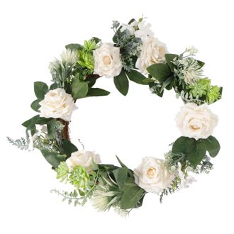 Artibetter Wei&szlig;er Rosenkranz Girlande aus Langlebigem Material Dekorativer T&uuml;rh&auml;nger f&uuml;r Fr&uuml;hling Hochzeit und Wohnraumdekoration