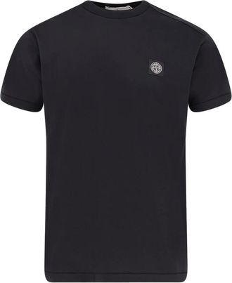 Stone Island Homme, Tops, Noir, Taille: L Logo Patch T-shirt