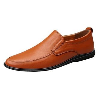 Generic Chaussures habill&eacute;es classiques sans lacets pour homme - Mocassins en cuir &agrave; bout pointu - Mocassins plats et antid&eacute;rapants - Pour le bureau et les lo