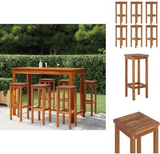 vidaXL Vidaxl - Barhocker 6 Stk. Massivholz Akazie - Holz Barhocker - Barst&uuml;hle - Gartenstuhl - Akaziendesign - Outdoor M&ouml;bel