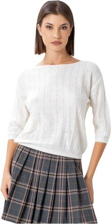 Kocca Femme, Pulls, Blanc, Taille: 40 FR Pull doux manches trois-quarts