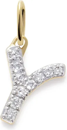 Monica Vinader collier en or 14ct &agrave; pendentif Y pav&eacute; de diamants