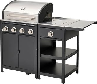 IKEA GRILLSKÄR Gasgrill mit Seitenbrenner/Tisch