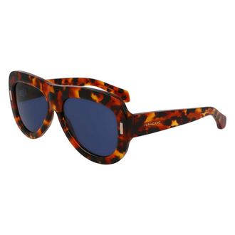 Ferragamo Braune Acetat-Sonnenbrille