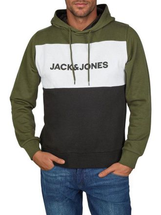 Jack & Jones Kapuzenpullover Herren Hoodie JWHLOGO BLOCKING Regular Fit Sweatshirt mir K&auml;ngurutasche