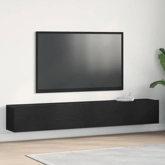 vidaXL Vidaxl Mobile Tv 2 Pz Nero Legno Ingegnerizzato