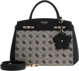 Guess sac &agrave; main sac &agrave; &eacute;paule bandouli&egrave;re Melinda Logo Tri Compartment Satchel Black Logo noir
