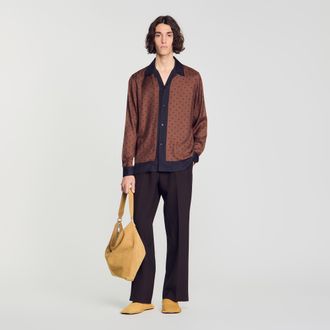 Sandro Hemd mit Square Cross-Muster