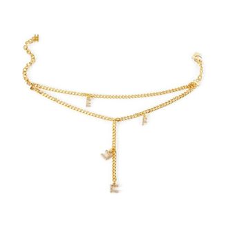 Elisabetta Franchi Doppelreihige Kette Fu&szlig;kettchen - - Accessories - Damen - Gelb - ONE SIZE