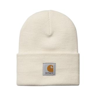 Carhartt Work in Progress Gerippte Logo Beanie M&uuml;tze - - Accessories - Herren - Beige - ONE SIZE