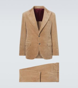 Brunello Cucinelli Costume en velours c&ocirc;tel&eacute; et cachemire