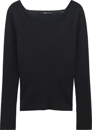 someday Damen Pullover | Rippstrickpullover TAMEA Slim mit Wolle Black, 40
